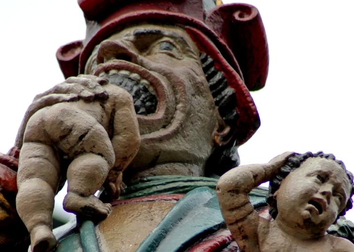 A nearly 500-year-old sculpture depicts a man eating a sack of babies ...